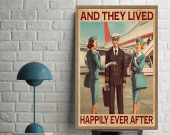 Cabin Crew Vintage Poster - Etsy UK