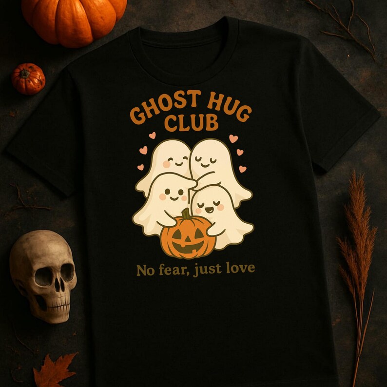 Ghost Hug Squad SVG – Cute Halloween Ghost Friends PNG, Kawaii Ghost ...