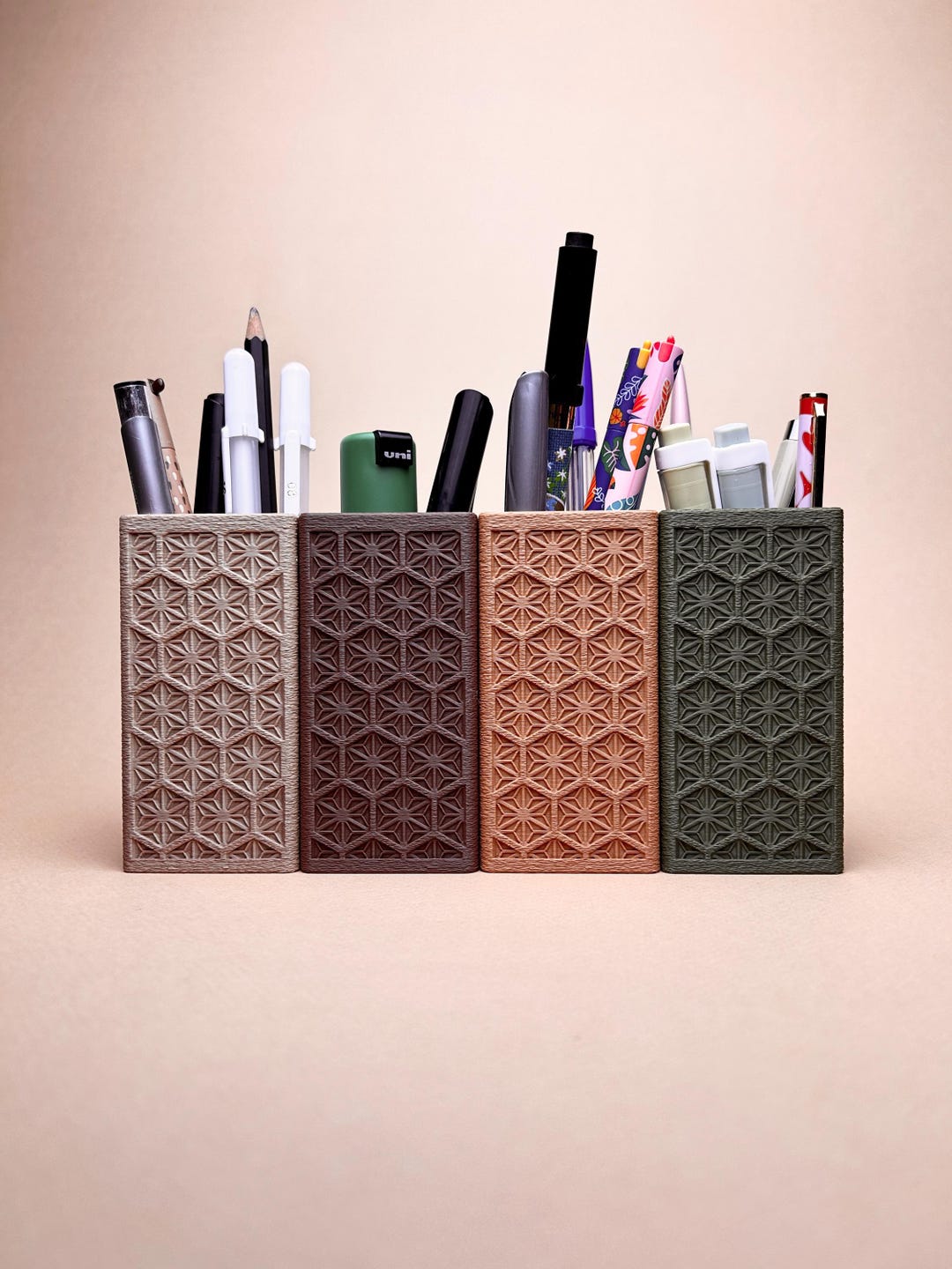 Japanese Asanoha Desk Organizer – Aesthetic Desk Storage for Pens ...