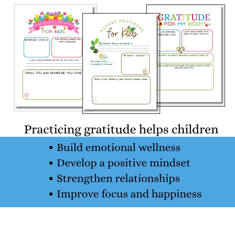 Gratitude Printables for Kids | Themed Gratitude Printable Bundle ...