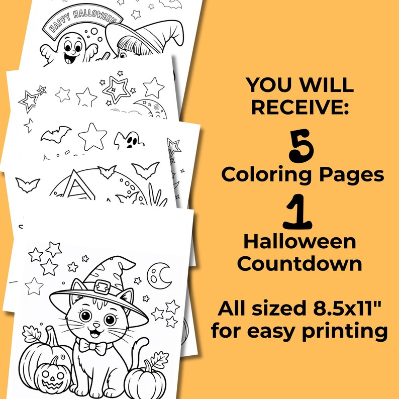 Kids Halloween Activity | Trick or Treat Countdown | Coloring Sheets ...