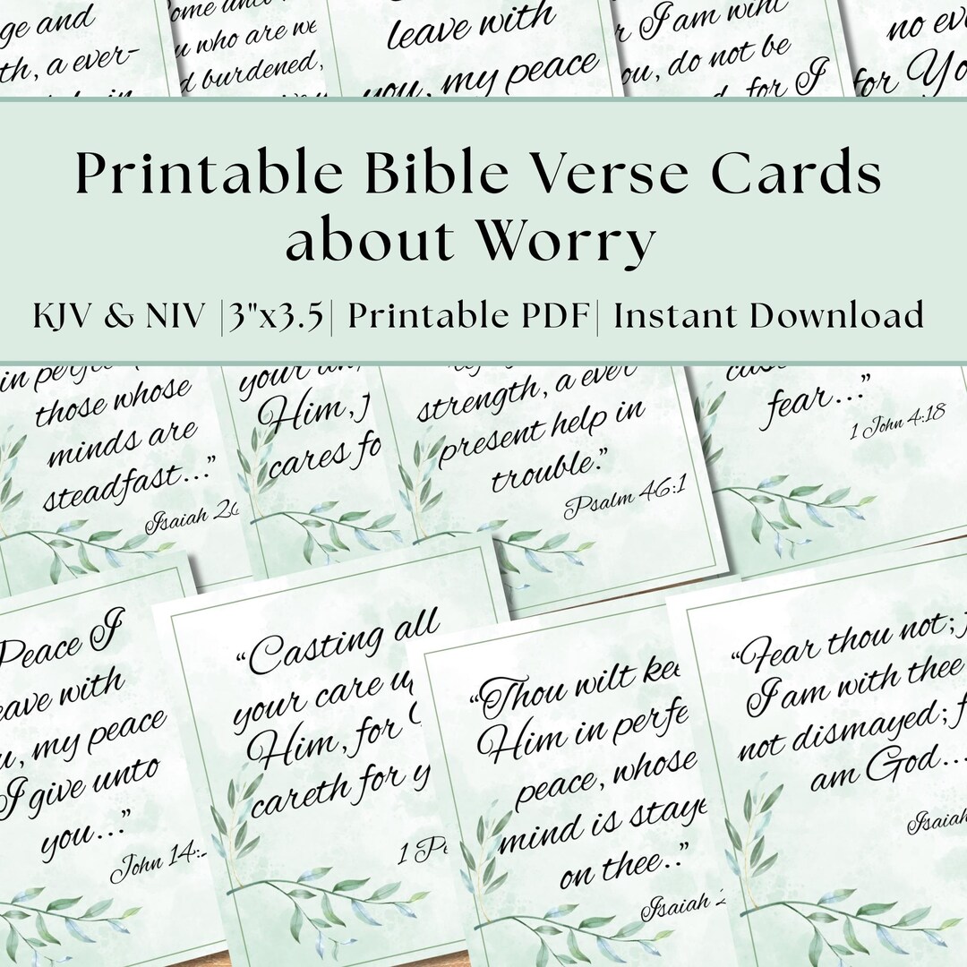 Printable Bible Scripture Cards | Affirmation Cards for Anxiety ...