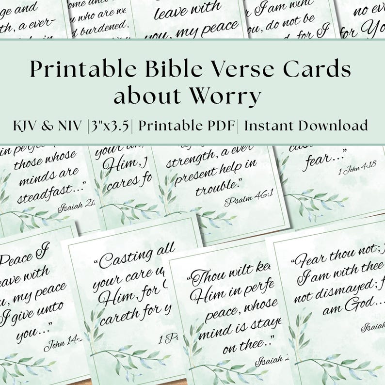Printable Bible Scripture Cards | Affirmation Cards for Anxiety ...