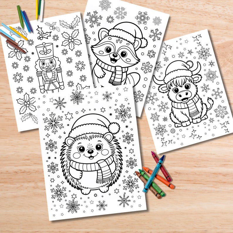 Printable Coloring Pages for Kids, Cozy Christmas Coloring, Winter ...