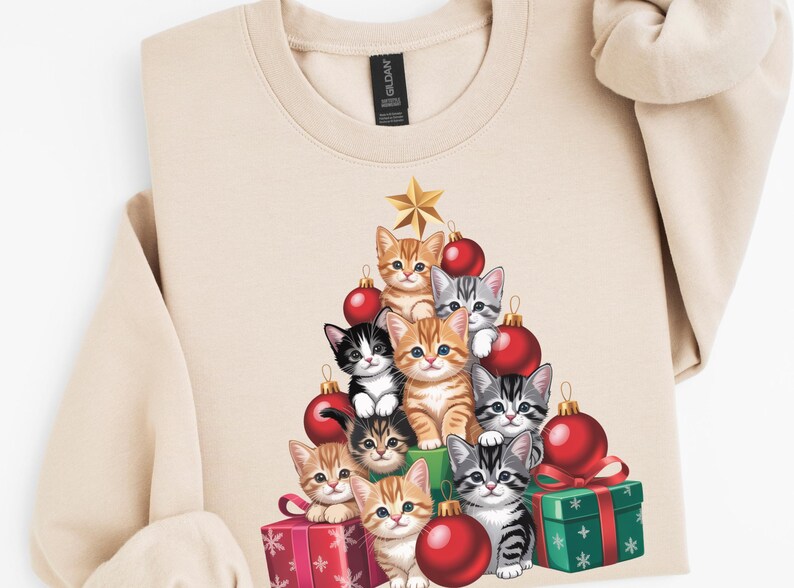 Cat Christmas Tree PNG, Funny Meowy Christmas, Holiday Cat Clipart ...