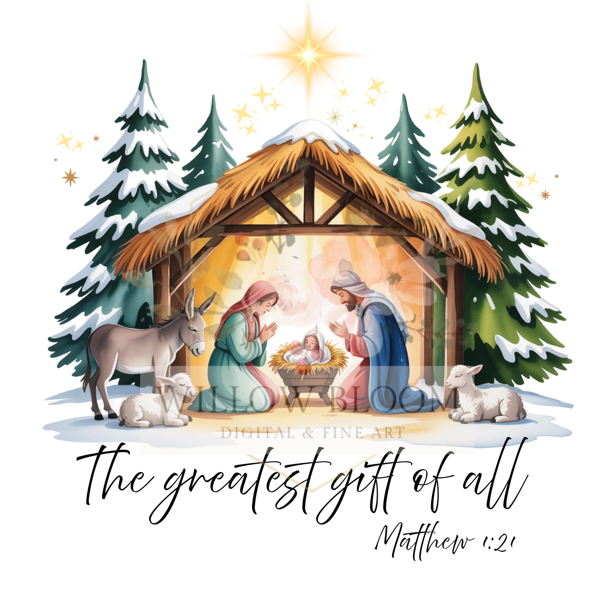 Nativity Scene PNG | Christian Christmas Clipart | Jesus Nativity PNG ...
