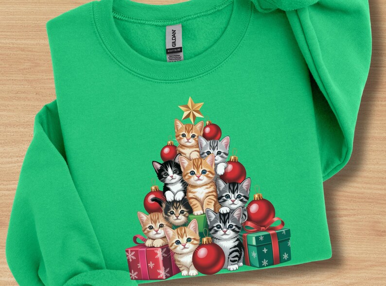 Cat Christmas Tree PNG, Funny Meowy Christmas, Holiday Cat Clipart ...