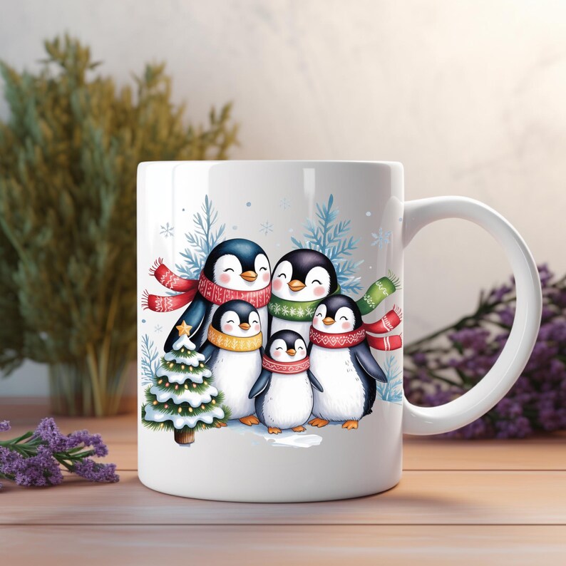 Christmas Penguin Family PNG Clipart | Holiday Animal Bundle | Digital ...