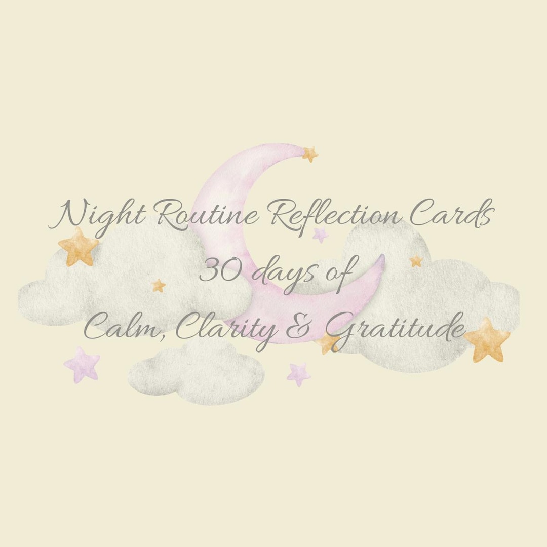 Night Routine Reflection Cards 30 Days of Calm, Clarity & Gratitude - Etsy
