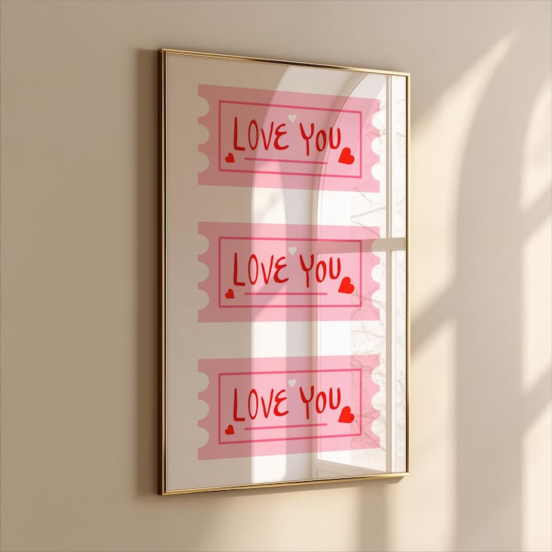 Valentine Wall Art Set of 6 Romantic Love Quote Posters Galentine ...