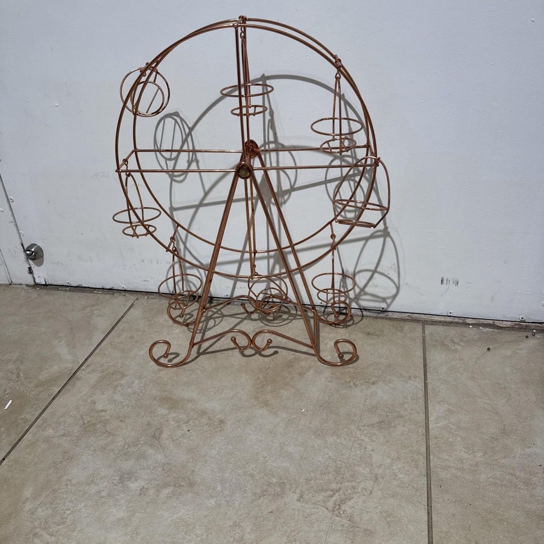 Rotating Ferris Wheel Dessert Display Rose Gold Cupcake Treat Holder ...