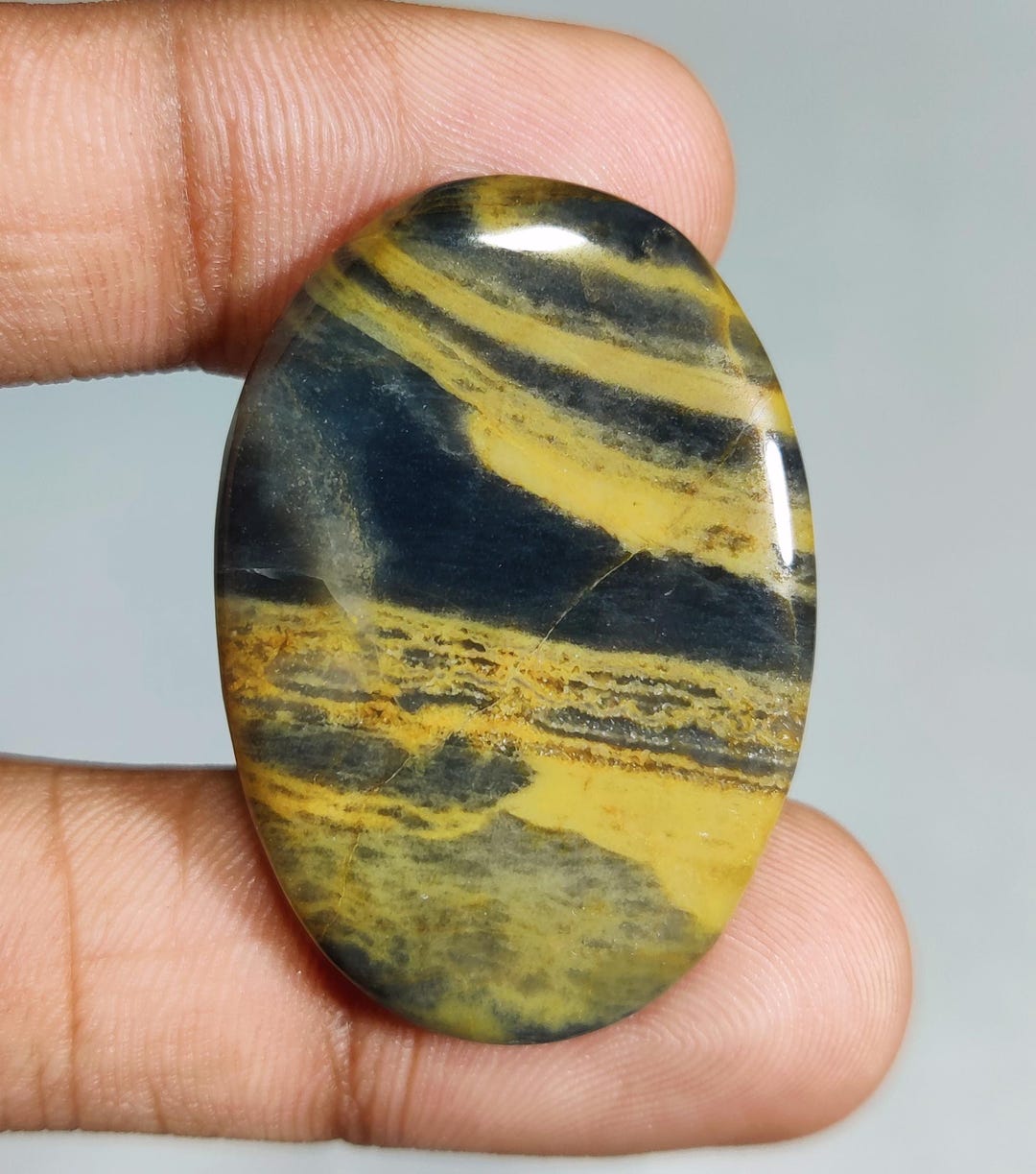 Yellow Jacket Jasper Natural Oval Shape Cabochon: Loose Gemstone for ...