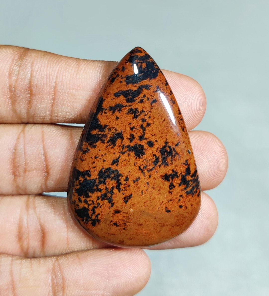 Mahogany Obsidian Natural Pear Shape Cabochon: Loose Gemstone for ...