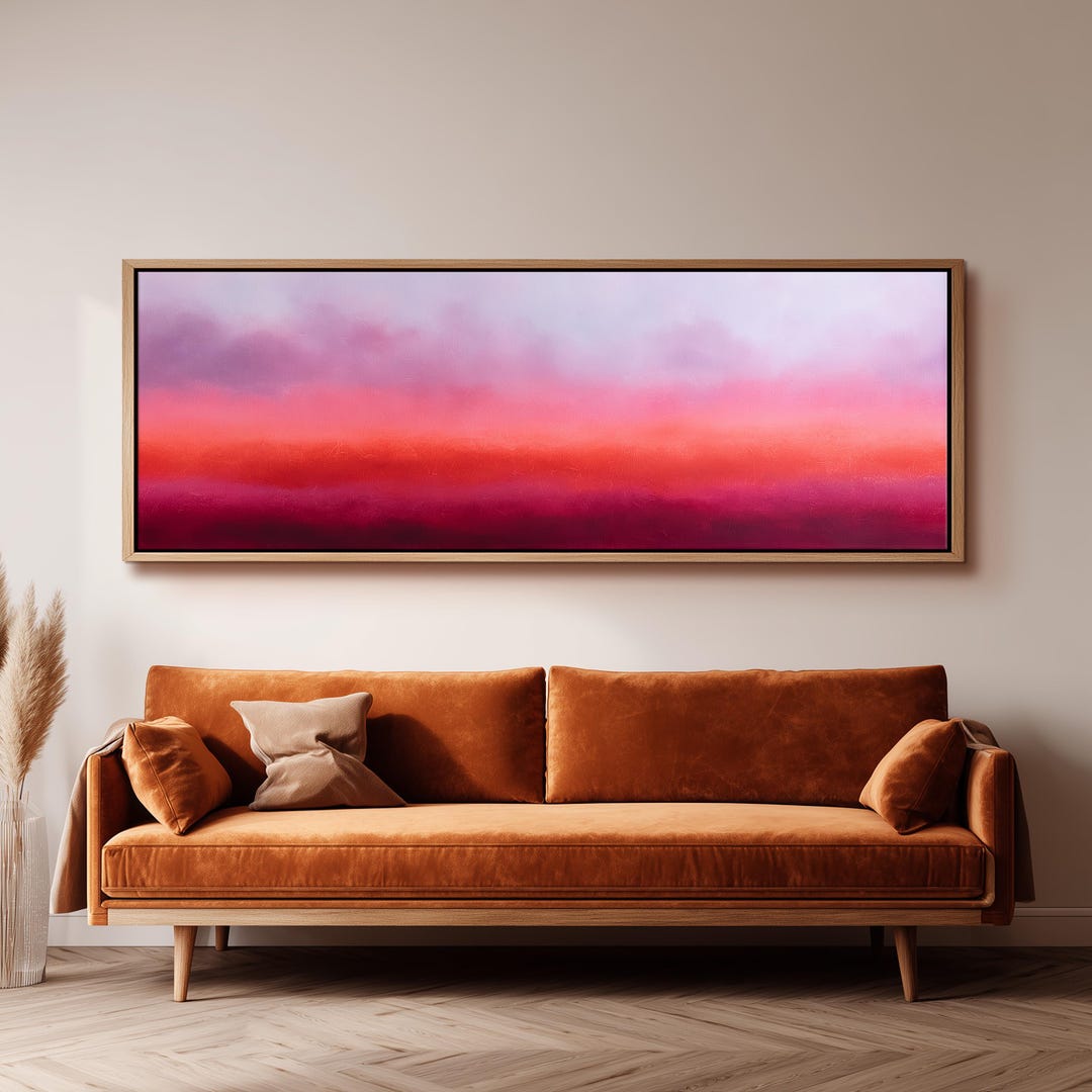 Abstract Gradient Canvas, Rothko Long Narrow Wall Art, Wide Panoramic ...