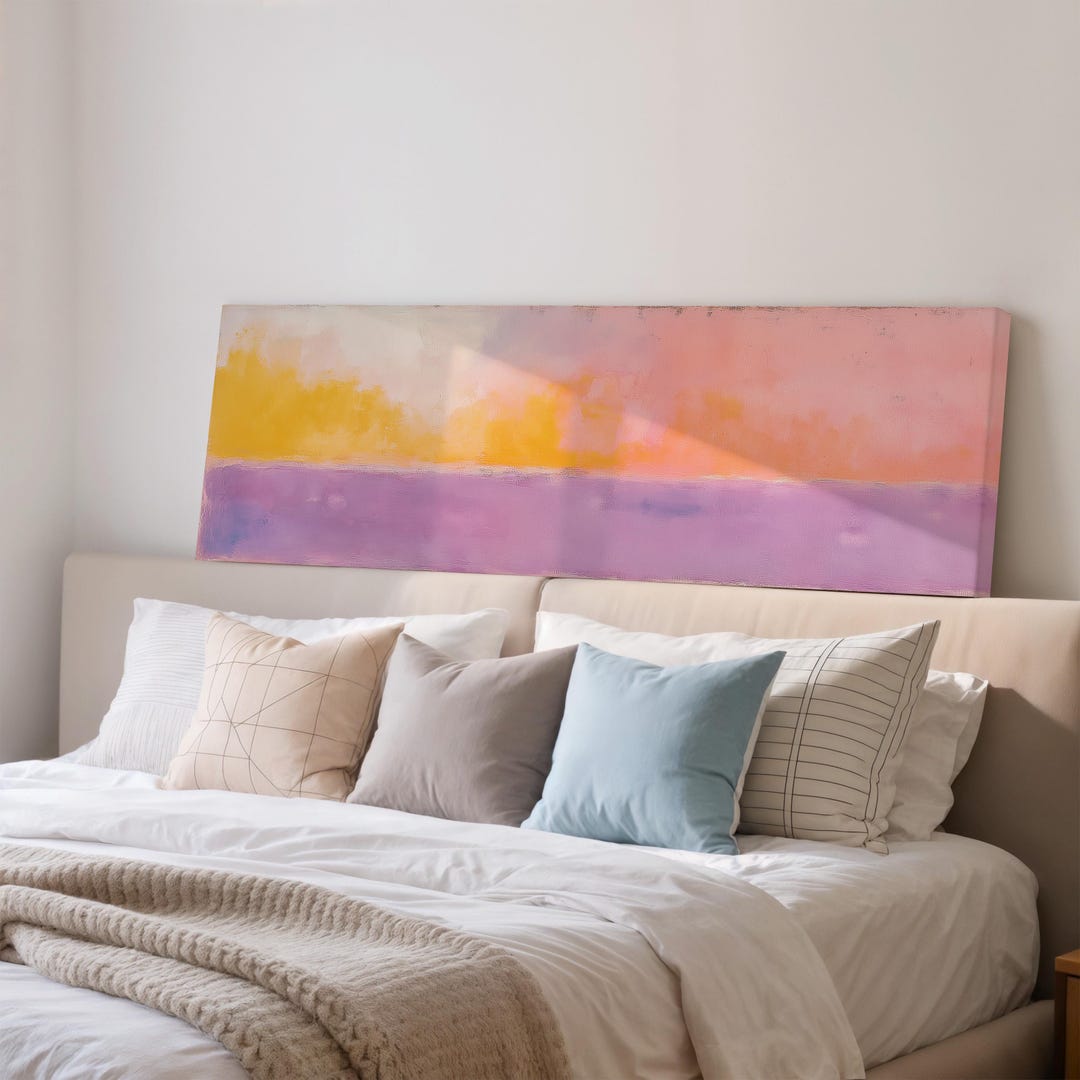 Rothko Style Panoramic Art, Textured Abstract Painting, Wide Wall Decor ...