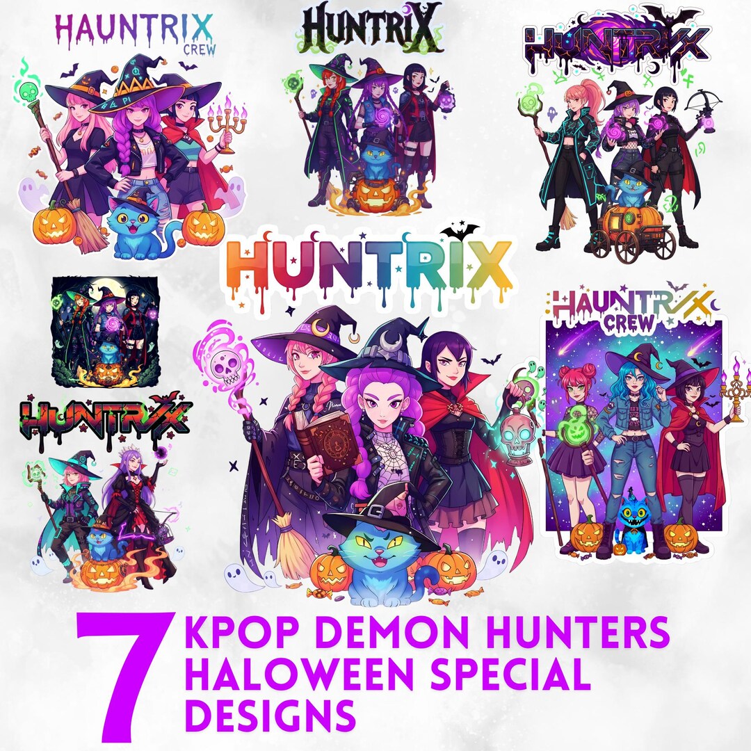 Spooky Huntrix Halloween PNG | Kpop Demon Hunters Clipart | Saja Girls ...