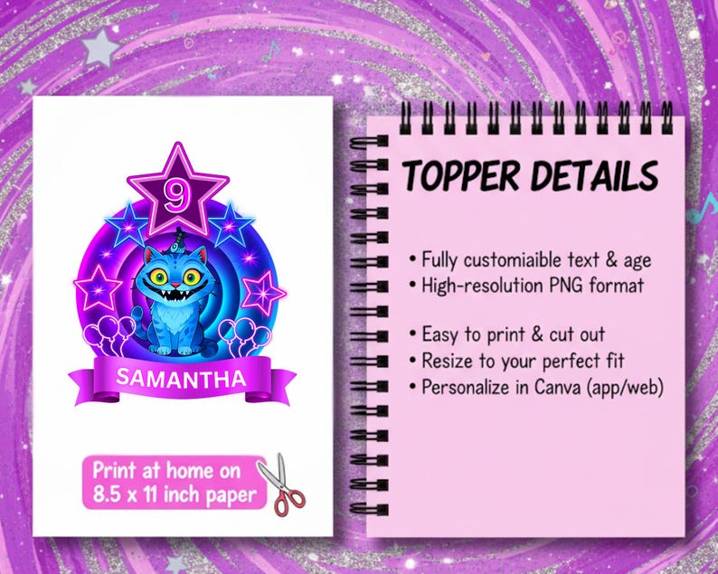 Derpy Kpop Demon Hunter Cake Topper | Editable Canva Template | Cute ...