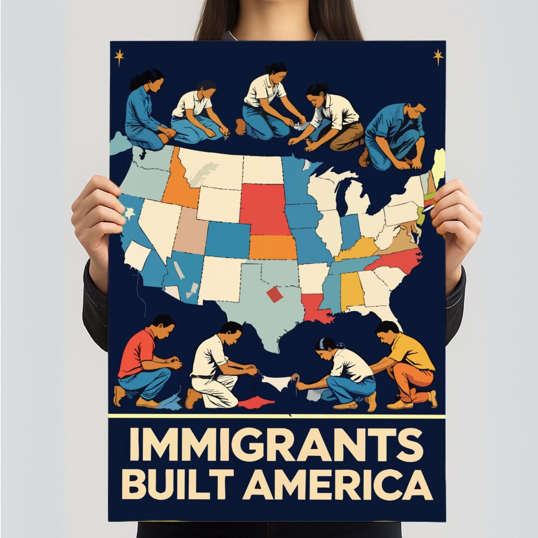 Immigrants Built America Protest Poster: Anti-trump, Immigrant Rights ...