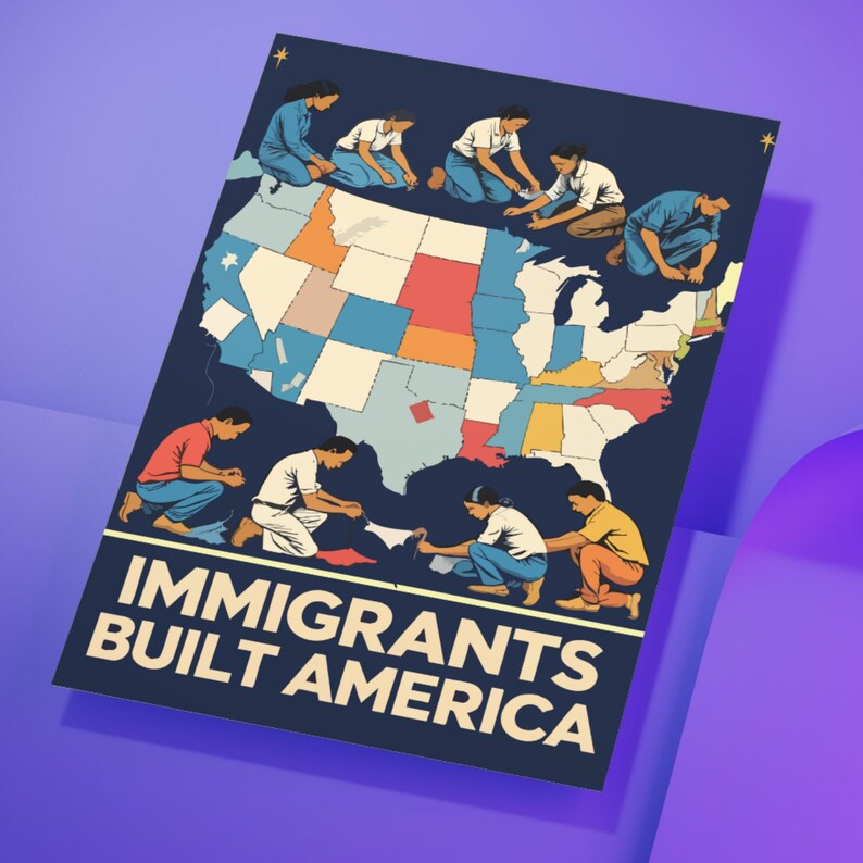 Immigrants Built America Protest Poster: Anti-trump, Immigrant Rights ...
