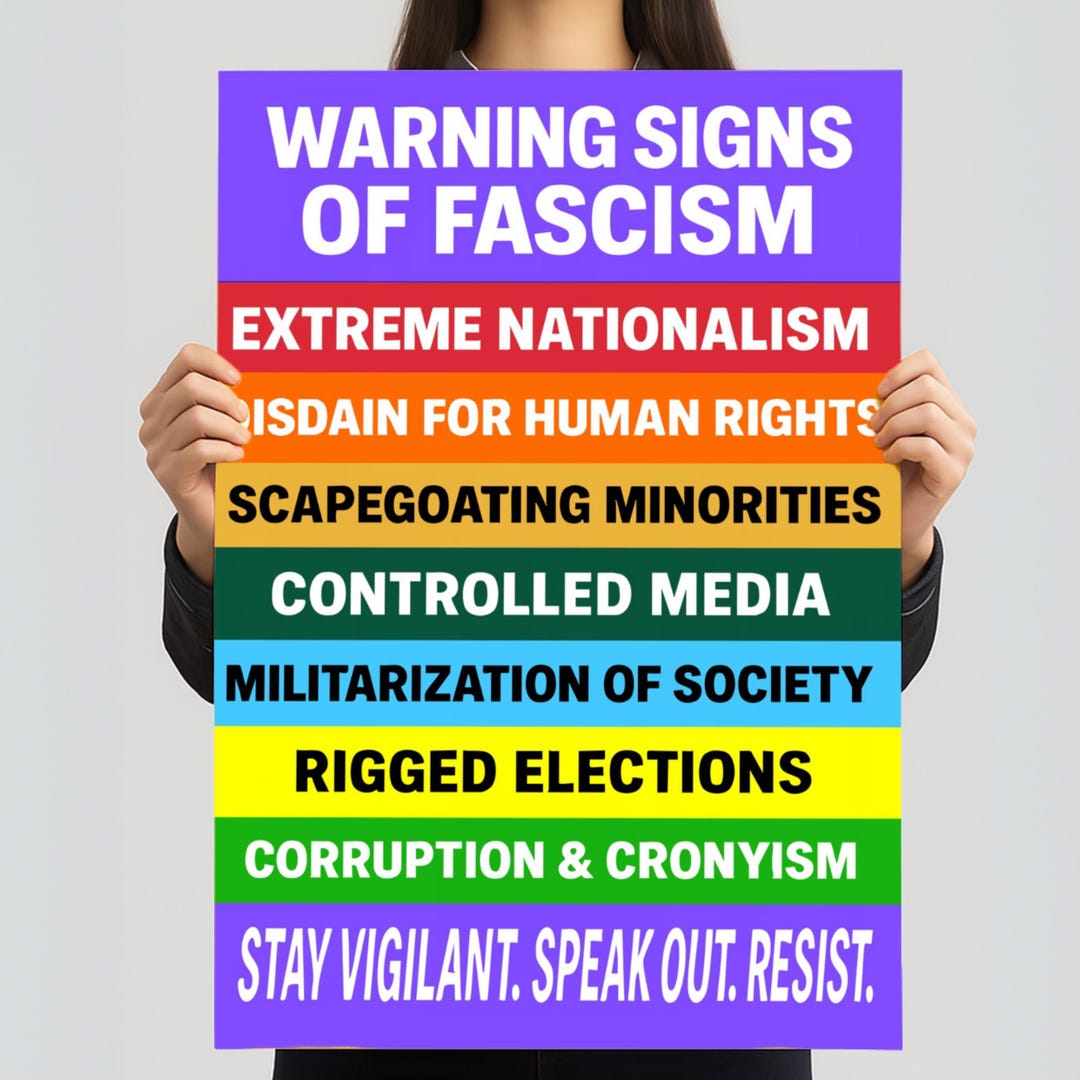 Fascism Warning Sign – Anti-trump Printable – No Kings Protest Download ...