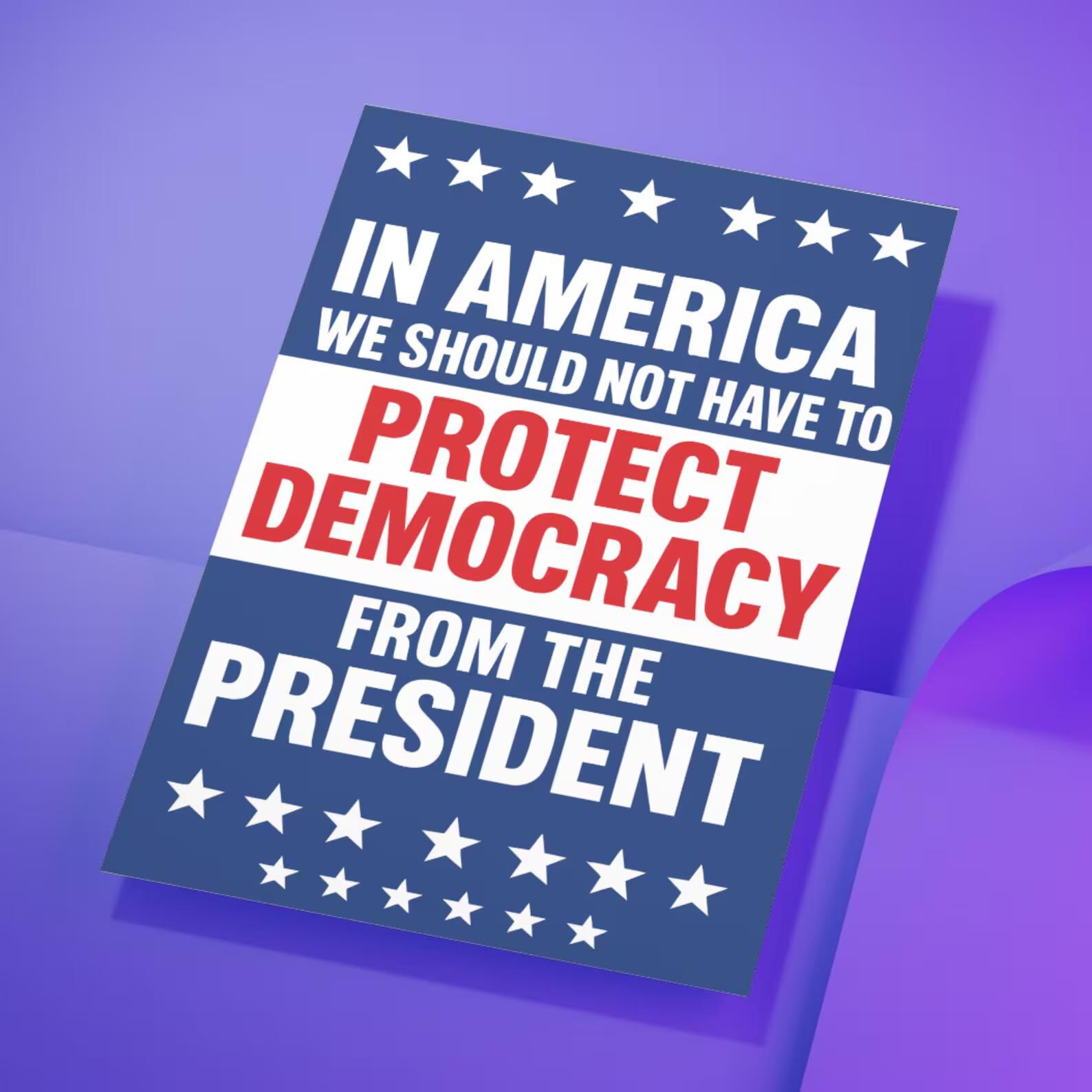 Protect Democracy Protest Poster, Anti-trump Anti-fascism Sign, Pro ...