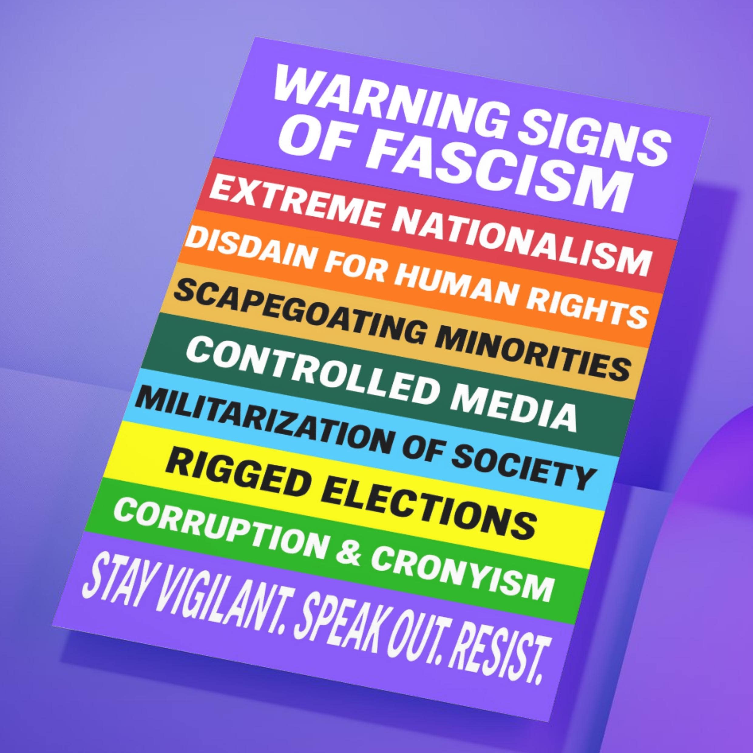 Fascism Warning Sign – Anti-trump Printable – No Kings Protest Download ...