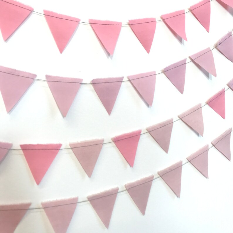 Pink Triangle Garland Pink Triangle Bunting Blush Pink Party Decoration ...