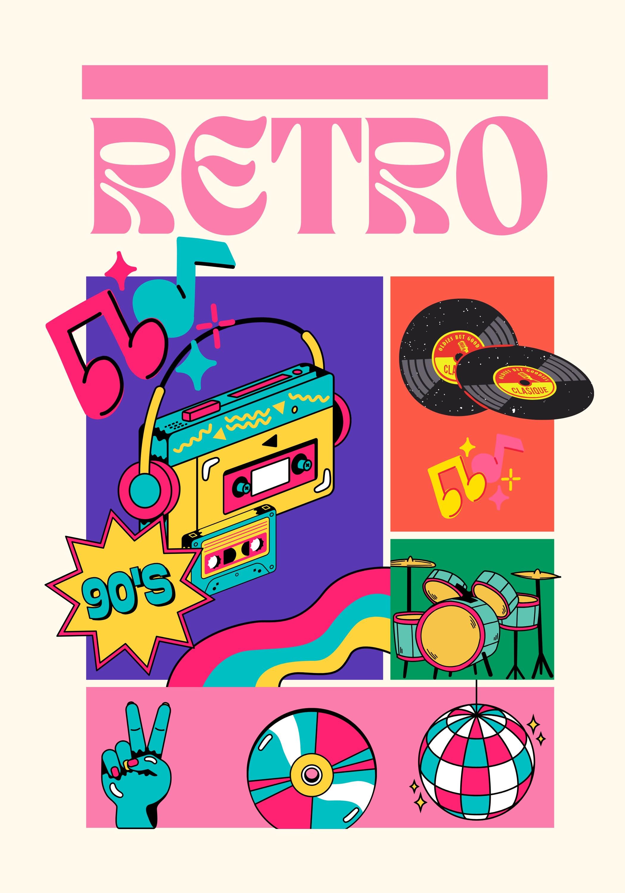 Vintage Retro Poster – Old School Wall Art – Retro Home Decor Printable ...