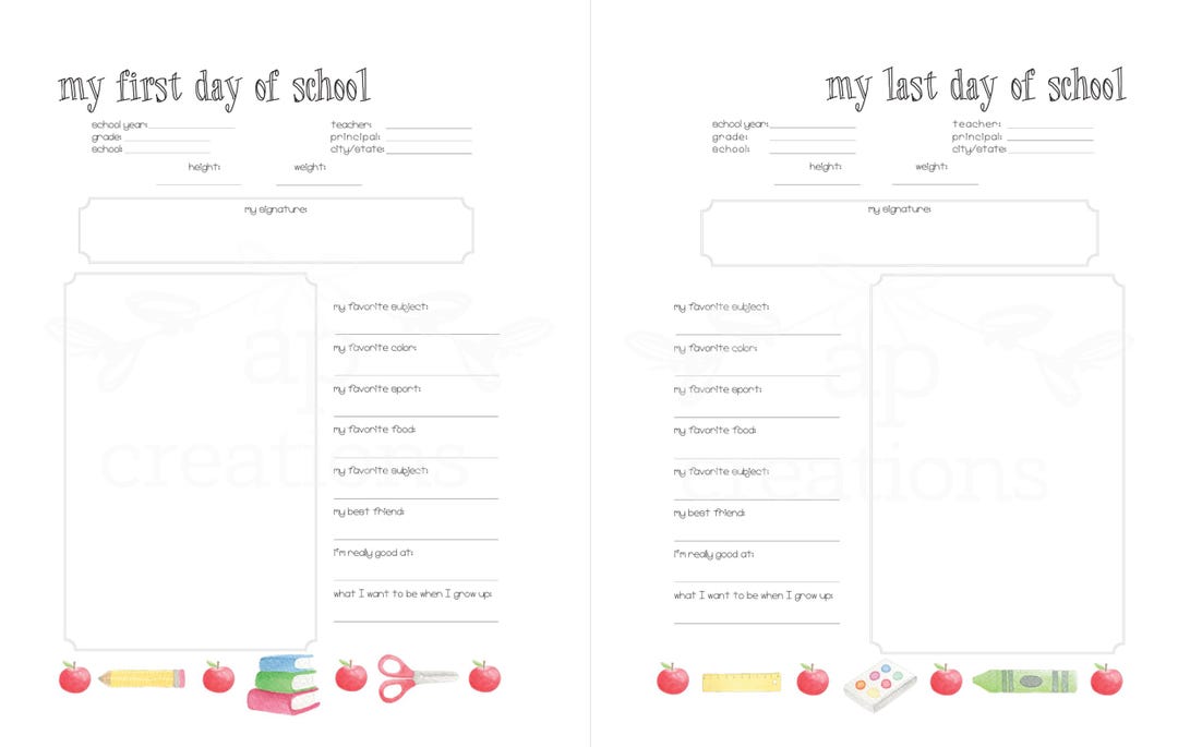 Printable DIY Back to School Interview Pages - Etsy