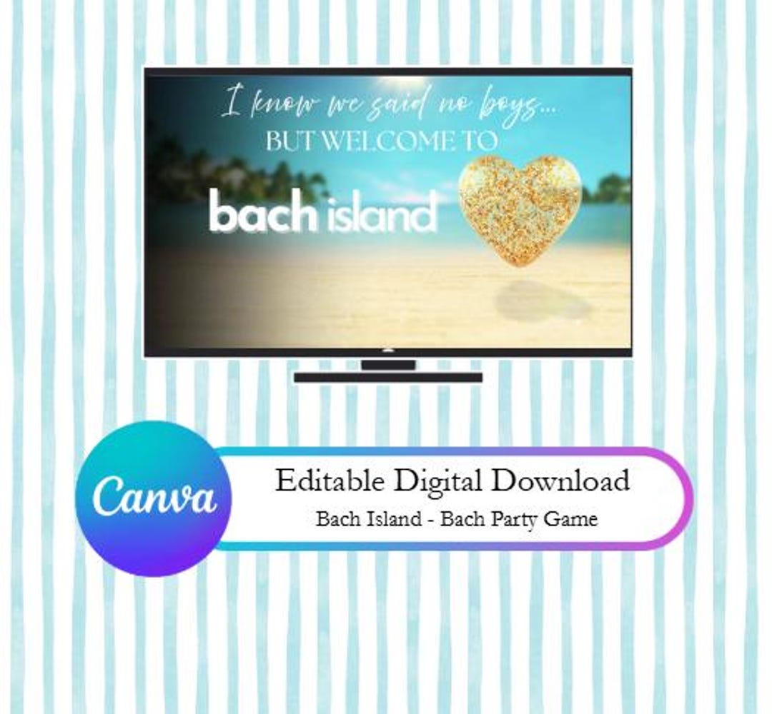 Bachelorette Party Game: Bach Island Gender Swap - Canva Template ...