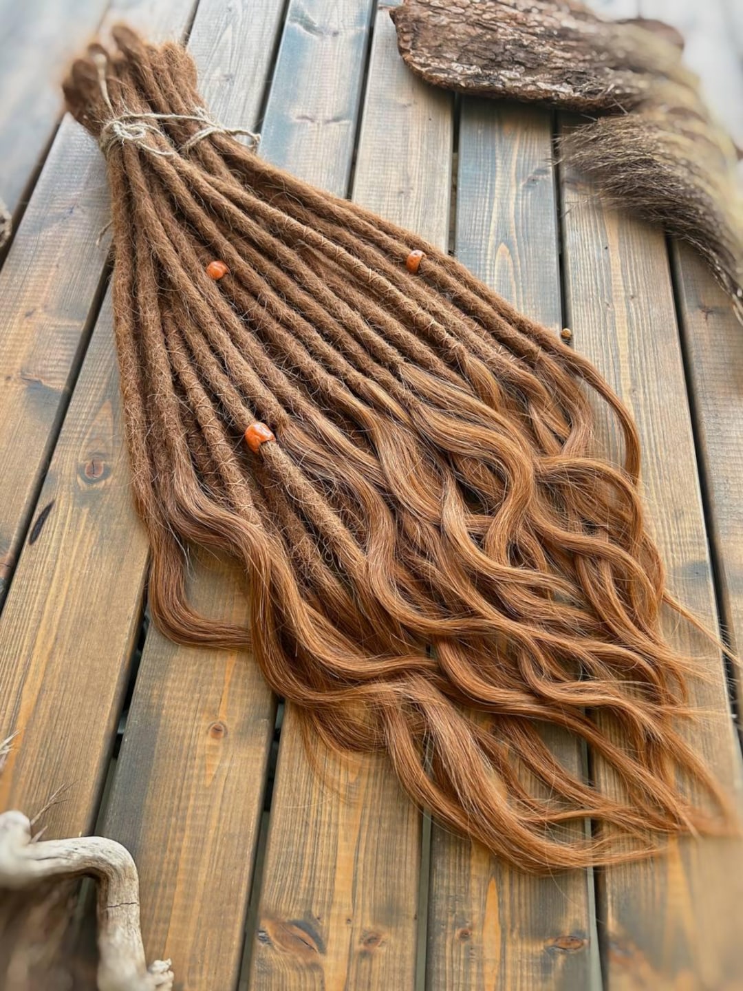 100% Natural Hair Dreadlocks in a Fiery Red Shade, Double and Single ...