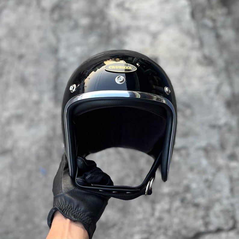 Custom Slimhead TX500 Motorcycle Helmet – Open Face Retro Vintage ...