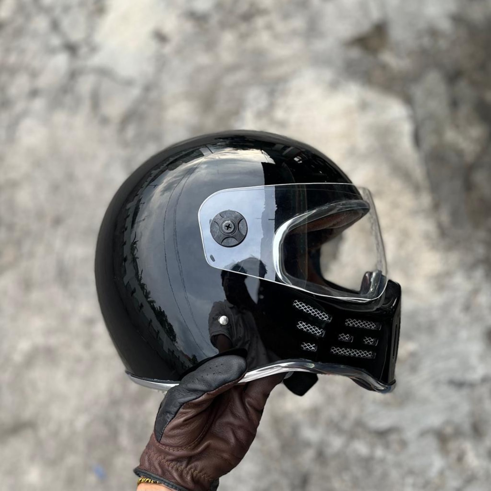 Custom M30 Motorcycle Helmet – Full Face Retro Vintage Cafe Racer ...