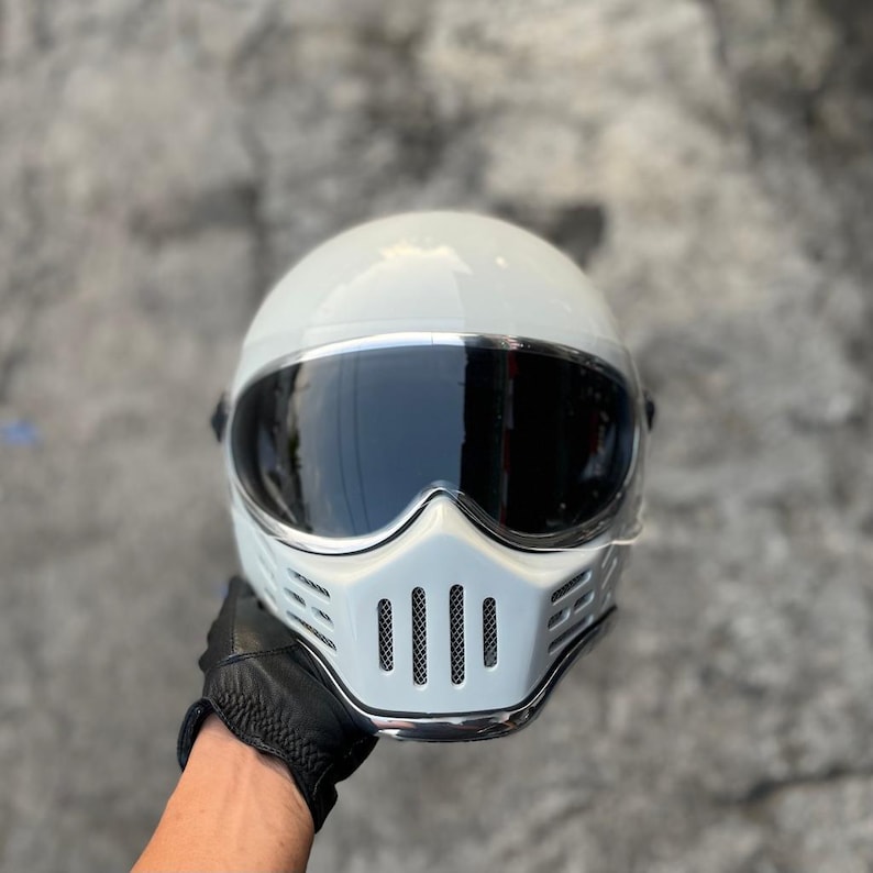 Custom M30 Motorcycle Helmet – Full Face Retro Vintage Cafe Racer ...