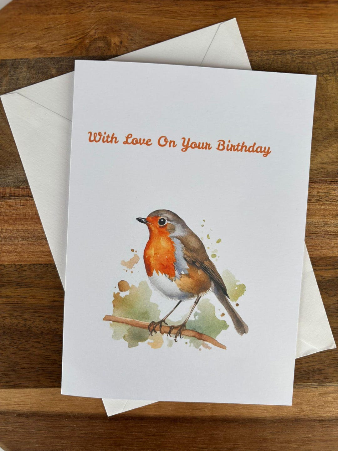 Watercolour Illustration Robin Birthday Card - Etsy