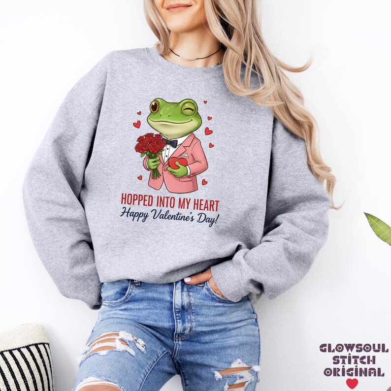 Frog Valentine Couple Sweatshirt, Matching Love Shirts, Funny Valentine ...