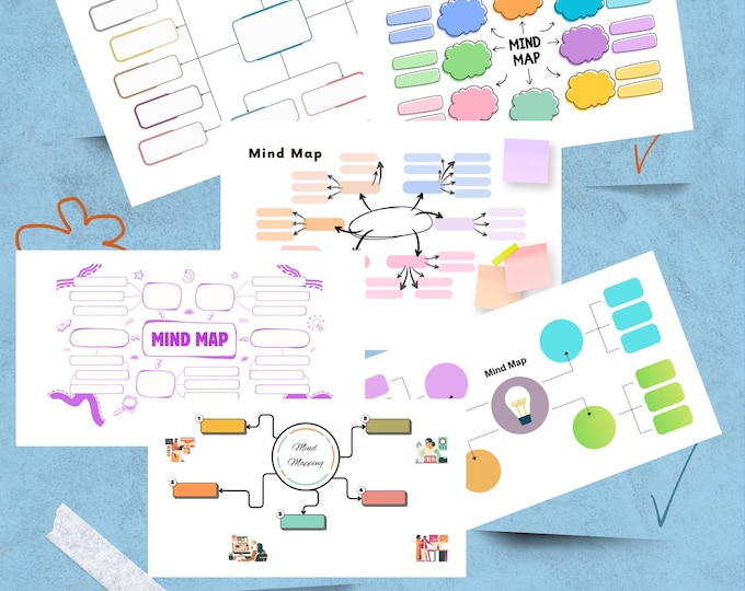 Mind Map Template, Printable Planner, Study Guide Template, Brain Dump ...