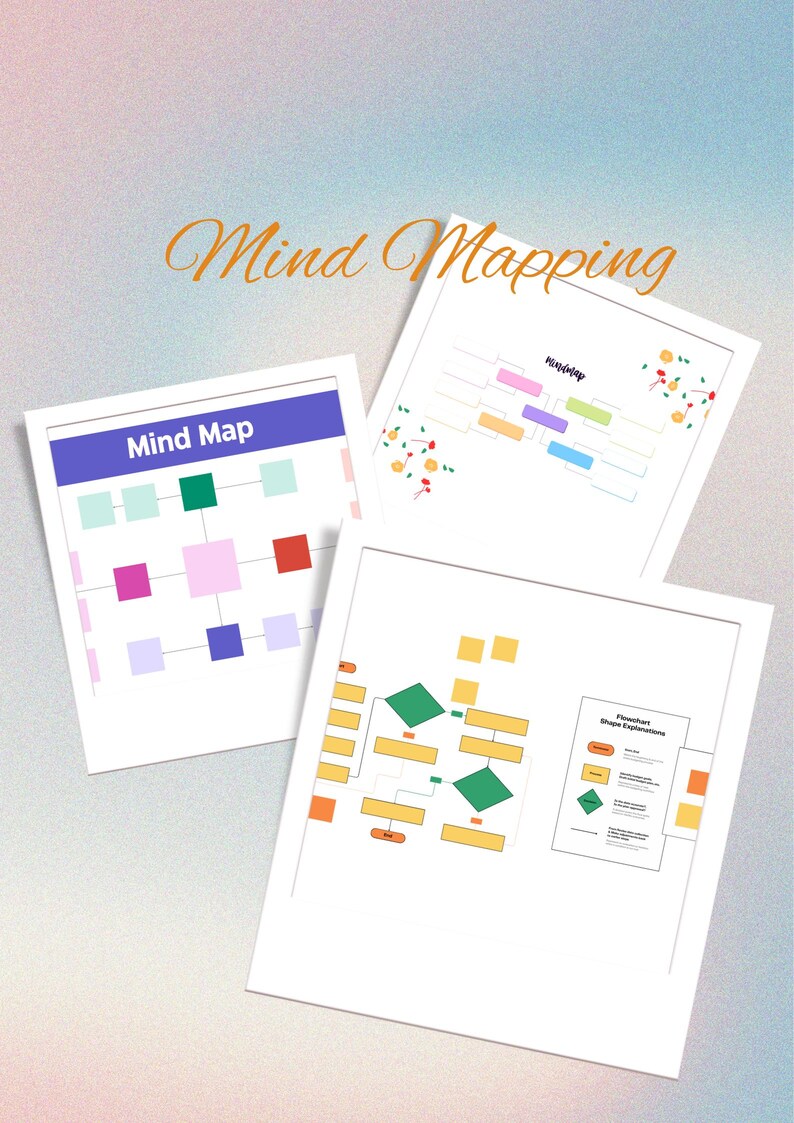 Mind Map Template, Printable Planner, Study Guide Template, Brain Dump, Brainstorm ...