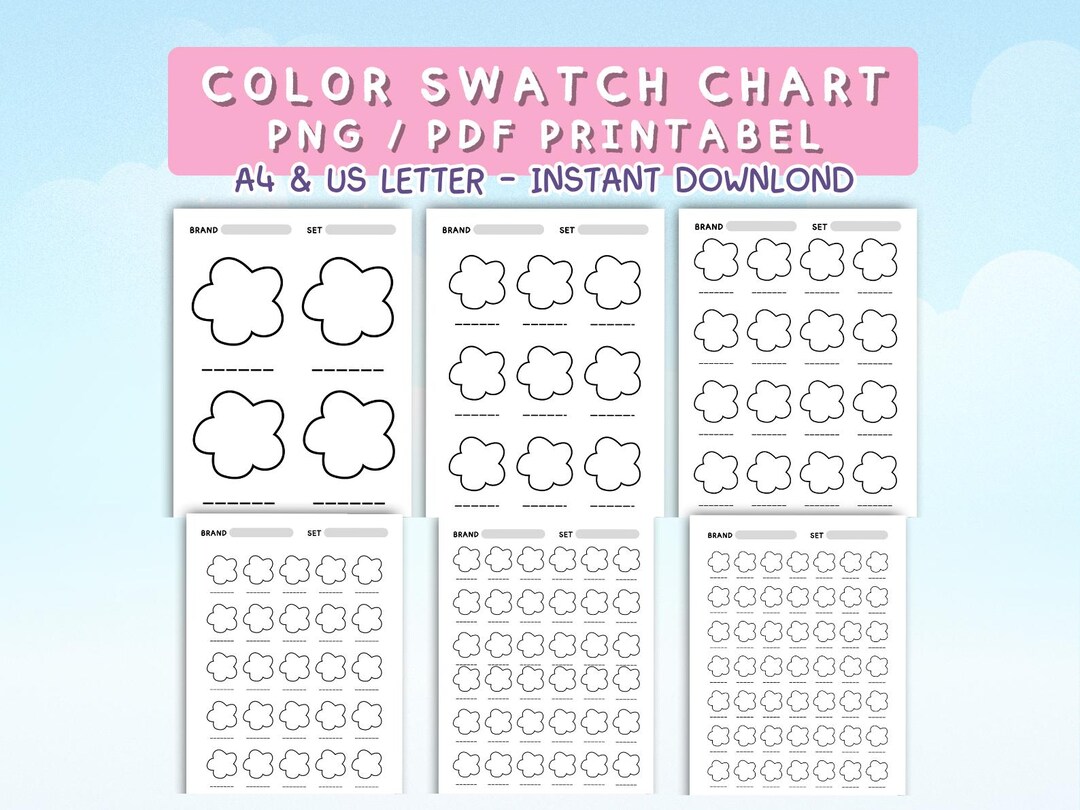 Color Swatch Chart Printable | Marker Color Tracker (PDF & PNG) - Etsy