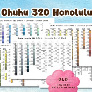 Ohuhu Honolulu 320 Color Swatch Chart Printable PDF - Etsy