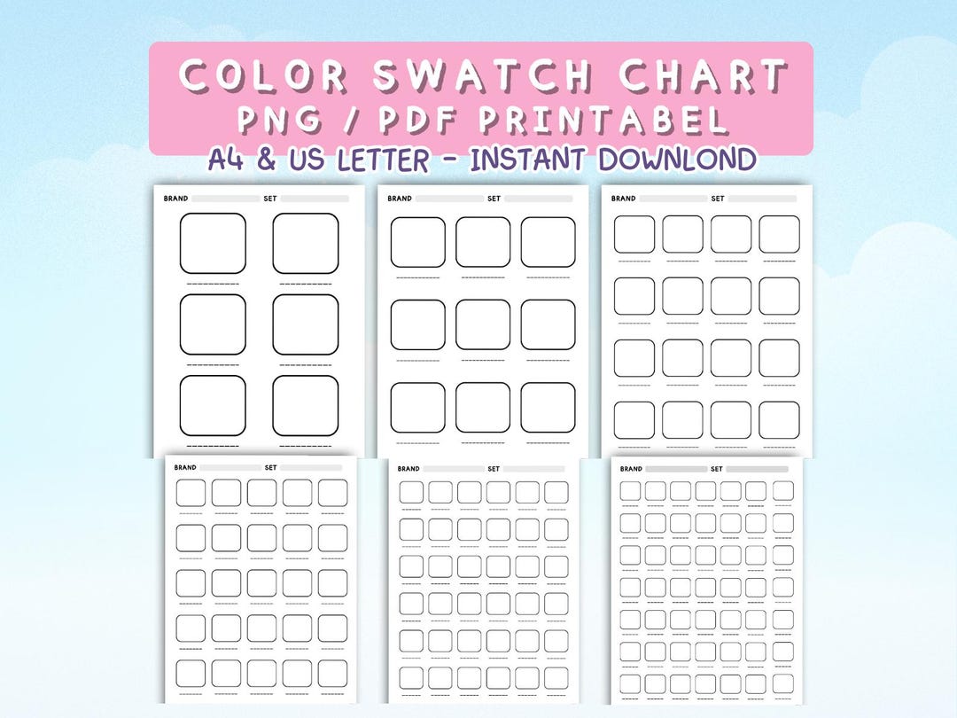 Farbmusterkarte zum Ausdrucken | Marker Color Tracker (PDF & PNG) - Etsy.de
