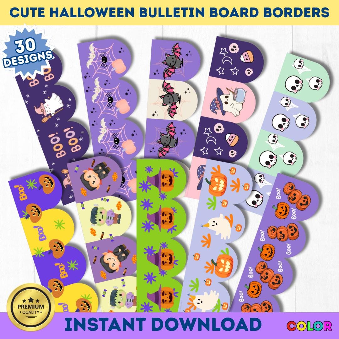 Halloween Bulletin Board Borders | 30 Cute Printable Designs ...