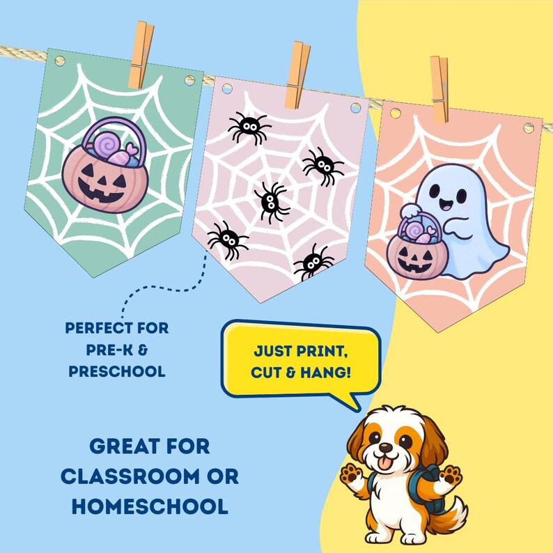 Pastel Halloween Classroom Decor: Ghost & Pumpkin Bulletin Board Kit ...