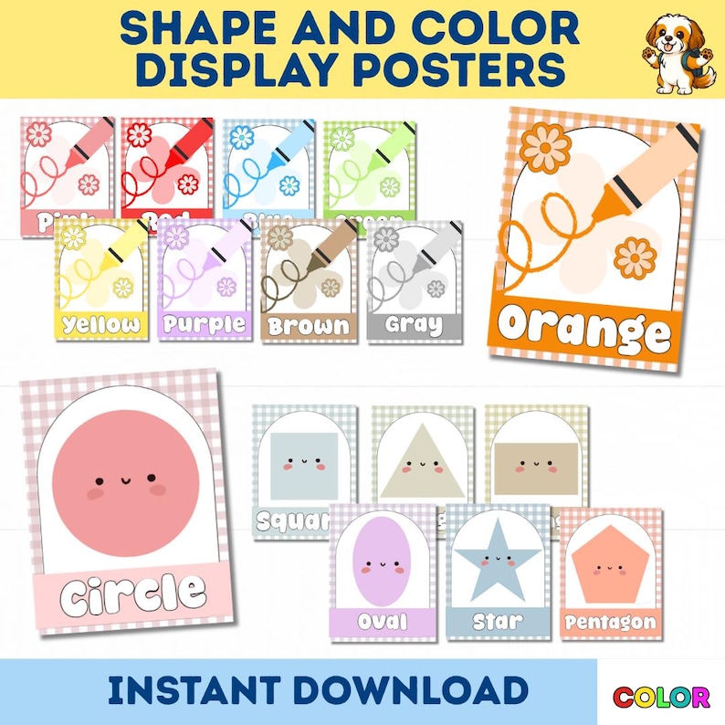 Shapes and Colors Classroom Posters: Printable Learning Decoration (PDF ...