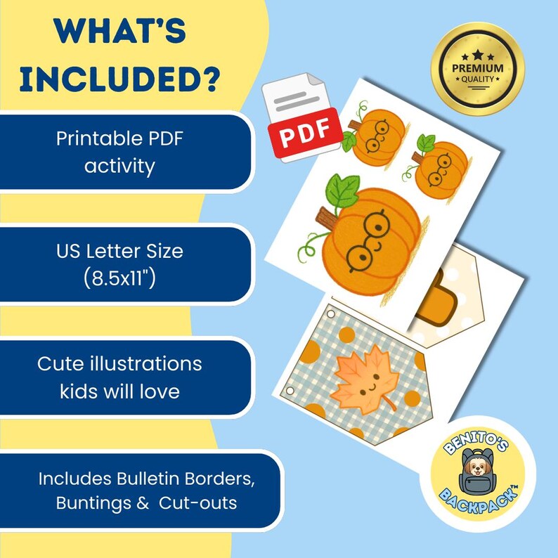 Fall Classroom Decor Pack: Bulletin Board Borders & Student Banner (PDF ...