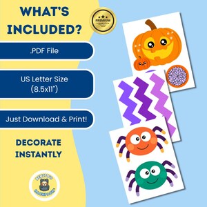 Halloween Door Decor | Printable Classroom Decoration | Cute Spiders ...