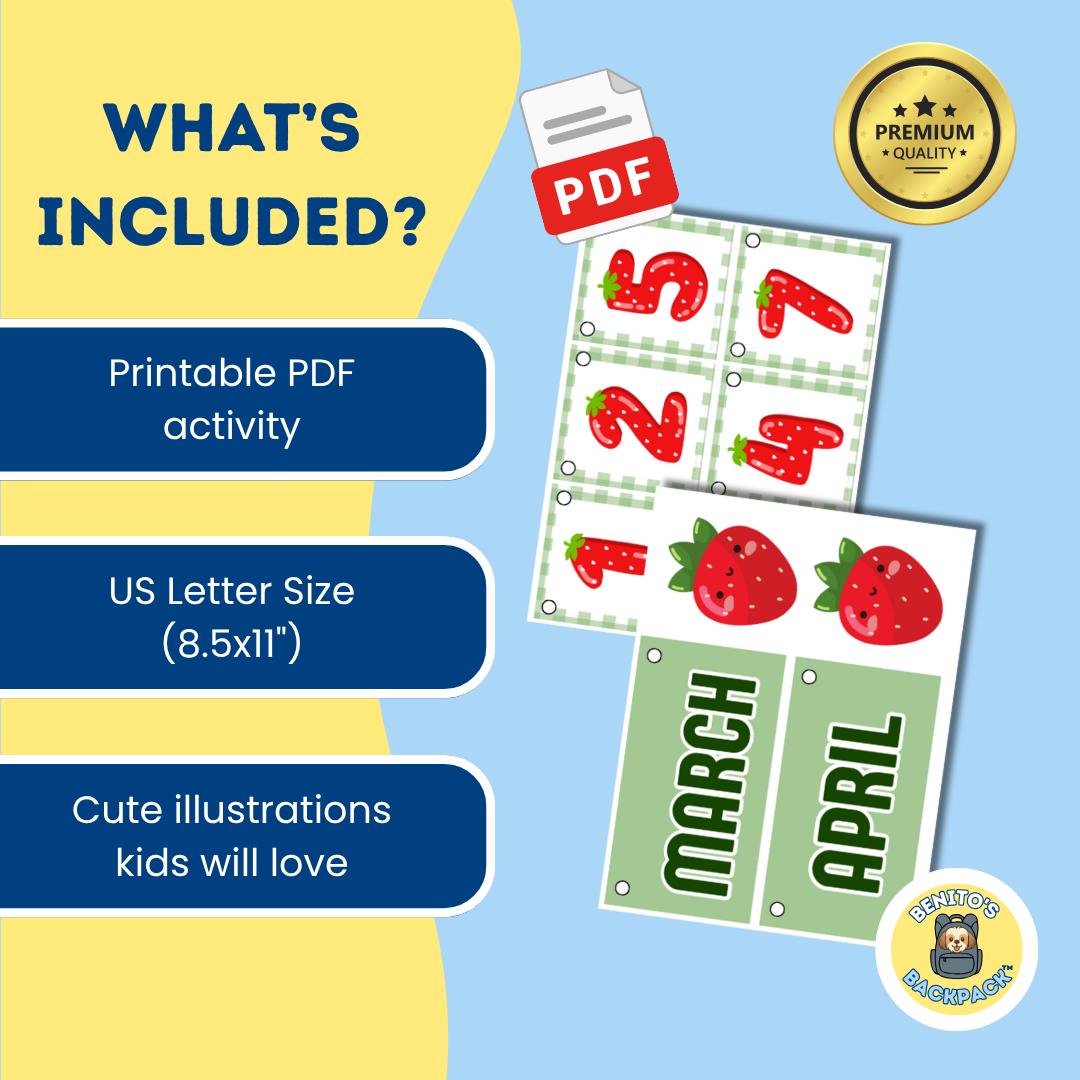 Strawberry Classroom Calendar Printable: Pastel Green & Red Bulletin ...