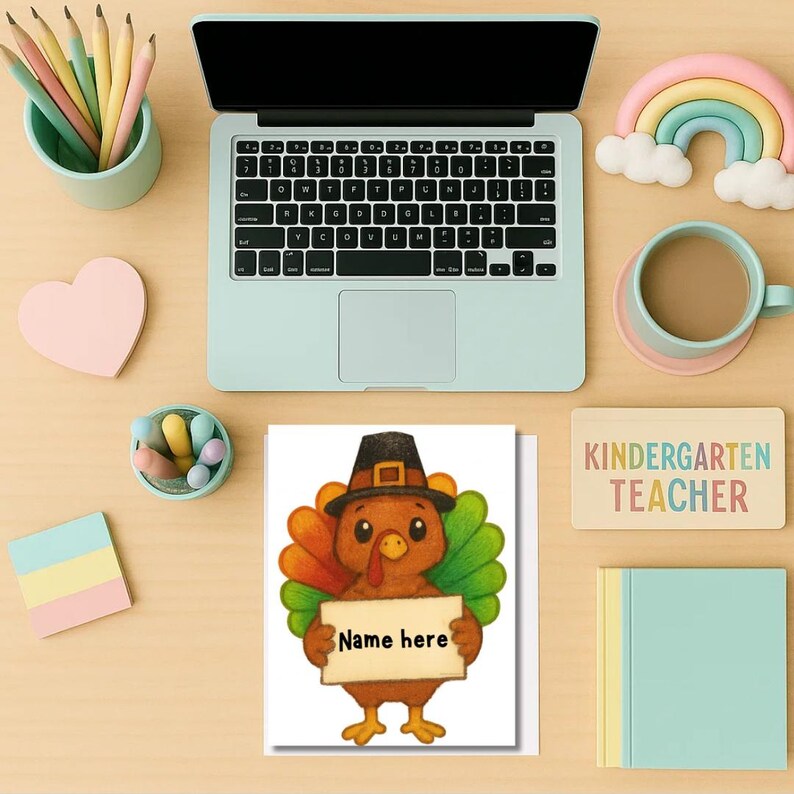 Editable Name Labels in Canva | Thanksgiving Turkey Classroom Tags ...