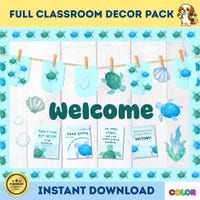 Under the Sea Bulletin Board Borders | Ocean Classroom Decor (PDF) - Etsy