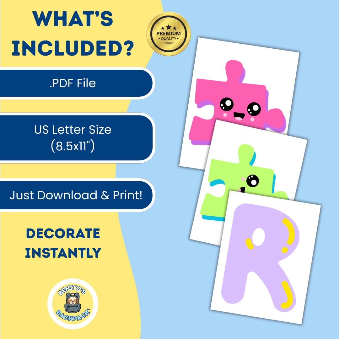 Inclusive Classroom Door Sign: Everyone Fits in Here Puzzle (printable ...